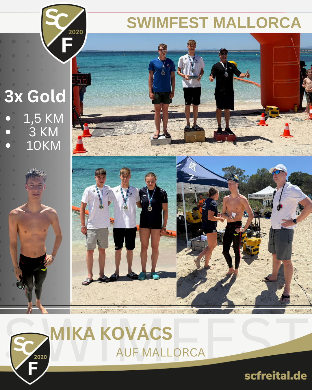 Schwimmen: Dreifacher Triumph für Mika Kovács beim „Best Swimfest Mallorca“ | Sportclub Freital